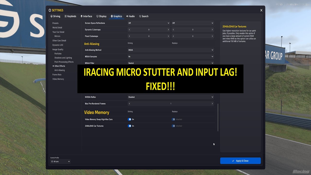 iRacing Micro Stutter Fix! Graphic Settings in Nvidia App and iRacing ...