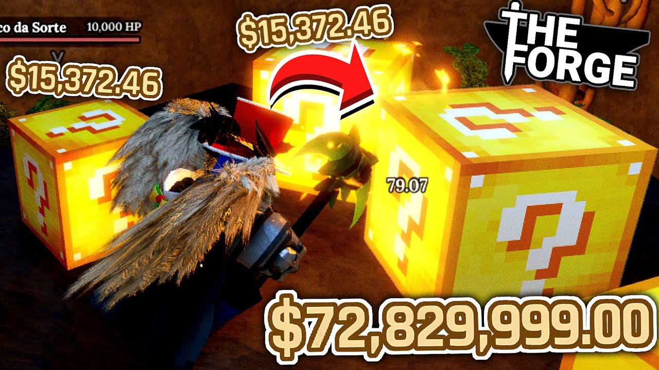 A CAVERNA SECRETA DO LUCKY BLOCK E DINHEIRO INFINITO THE FORGE! - YouTube