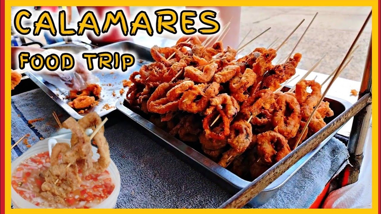 Filipino Street food Calamares and Chicken proben - YouTube