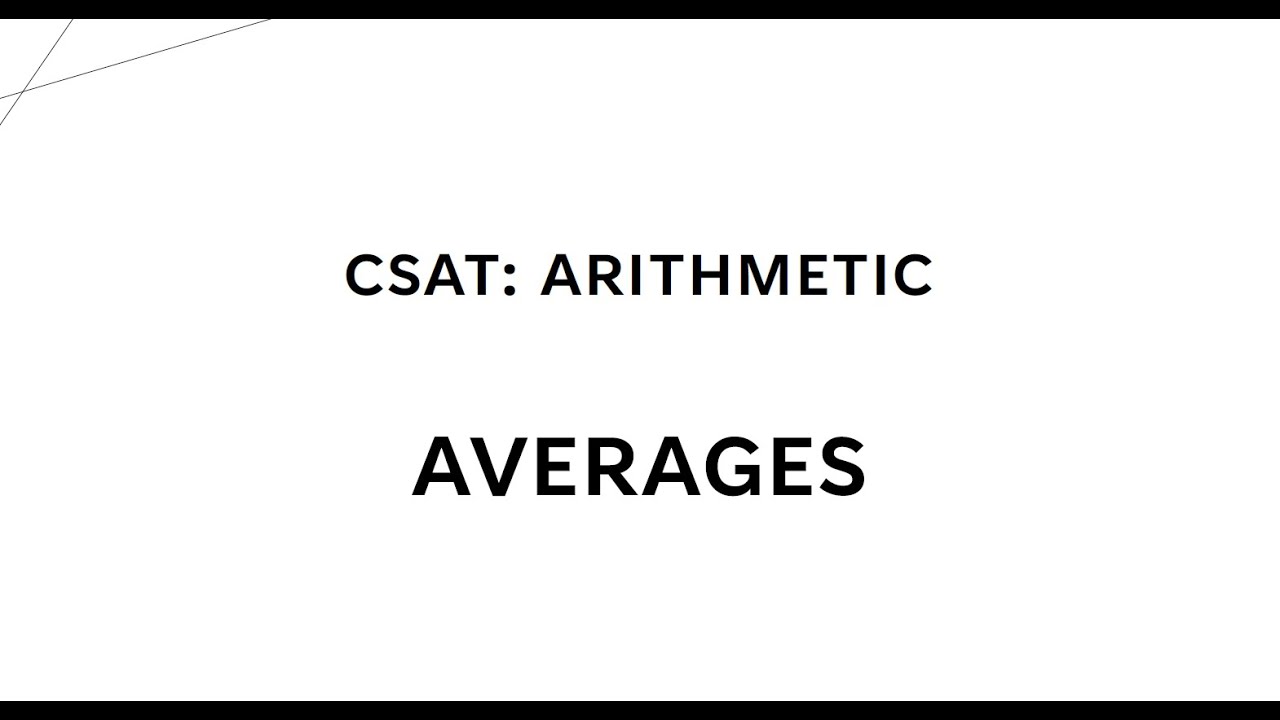 Arithmetic Class 1: Averages - YouTube