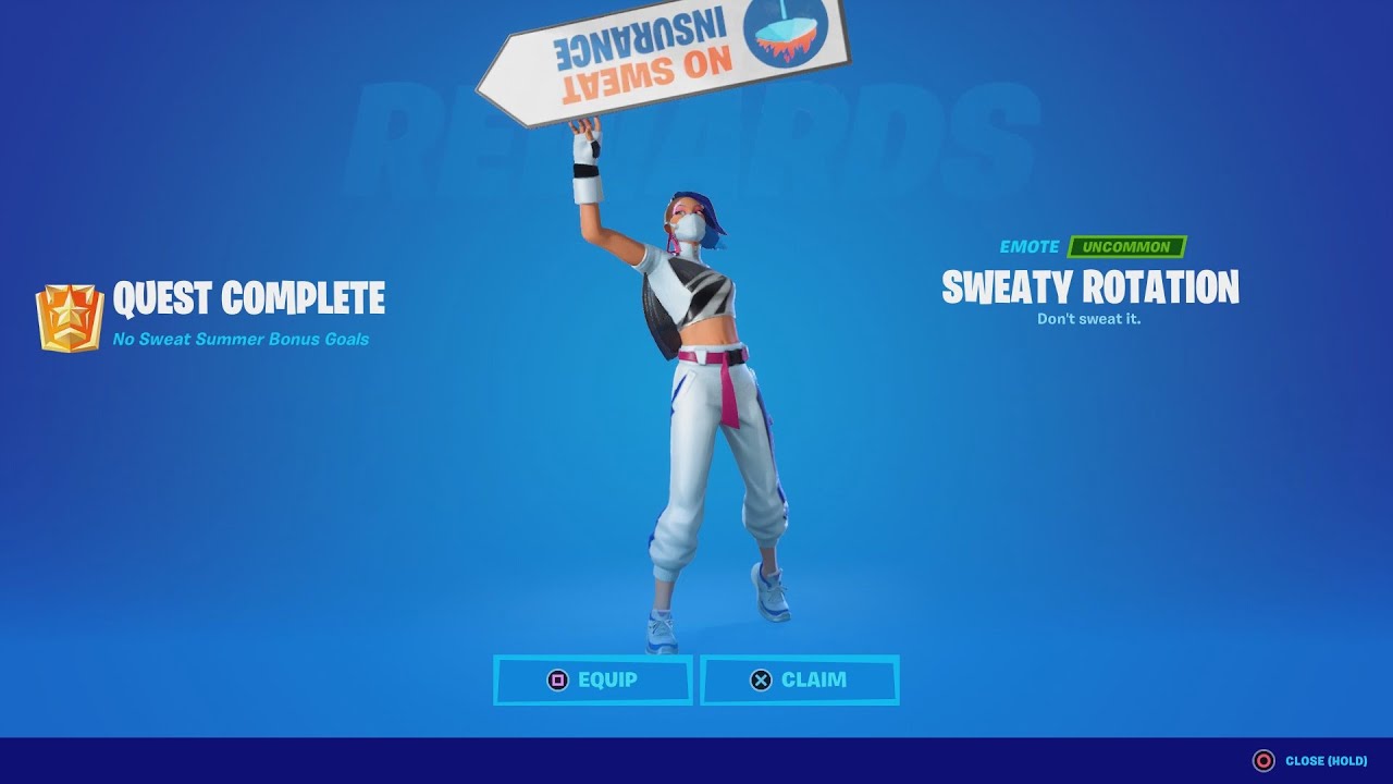My Son Helps Me Unlock The FREE Sweaty Rotation Emote! (No Sweat Summer ...