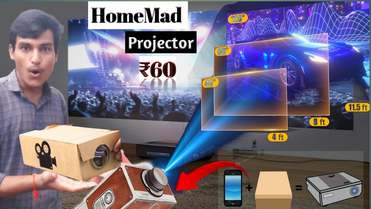 अब सिनेमा हॉल का मजा घर मे || (Only 60₹ ) How to make smart phone ...