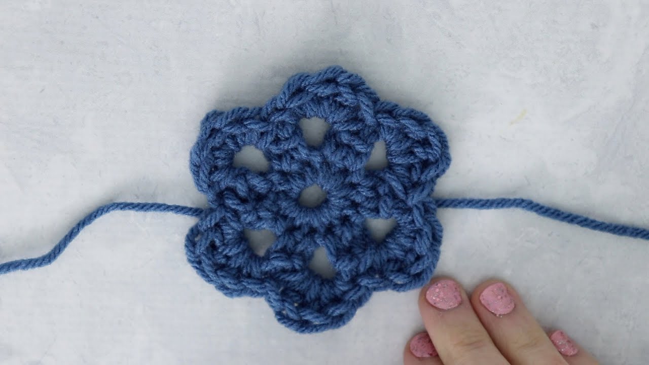 How to Crochet a Simple Flower Embellishment - Left Handed Tutorial ...