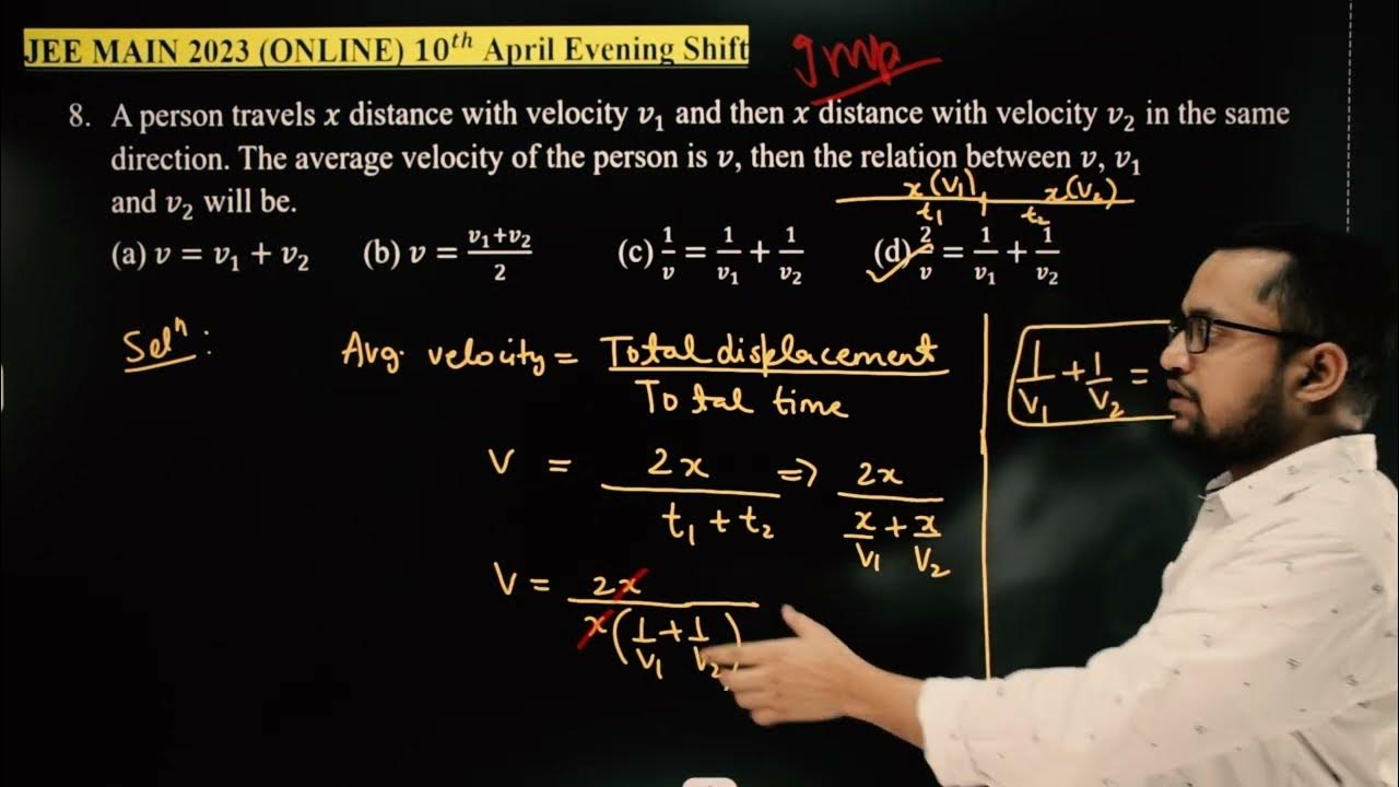KINEMATICS JEE MAIN PREVIOUS YEAR QUESTION SOLUTION PART-2 - YouTube