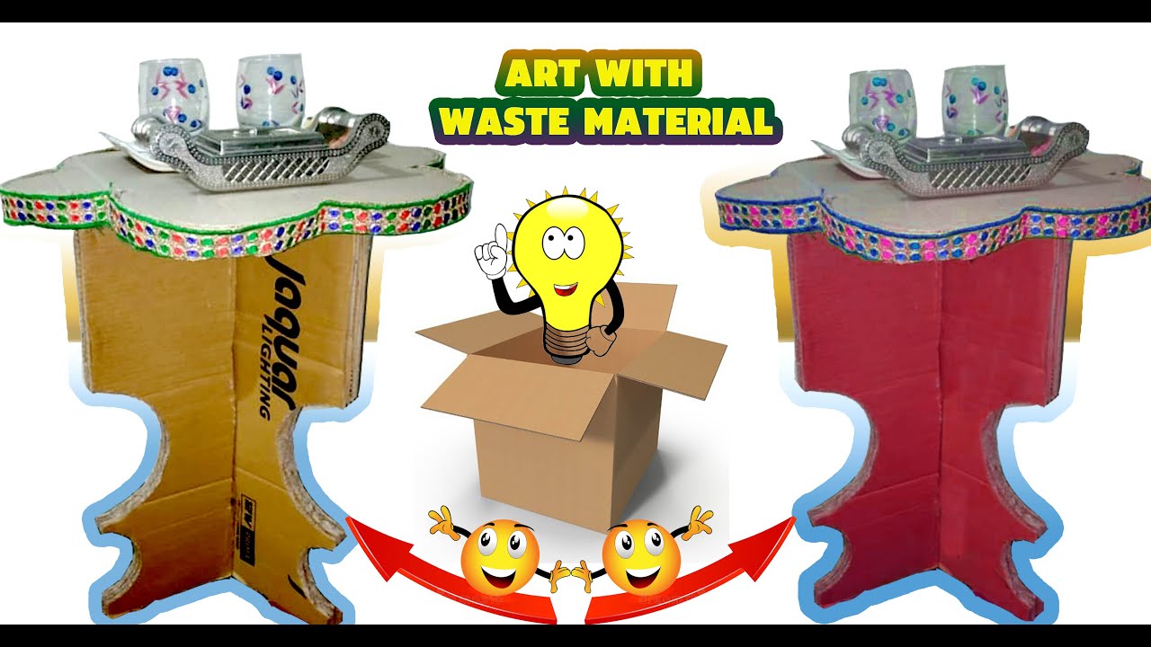 #HOW TO MAKE TABLE WITH WASTE MATERIAL - YouTube