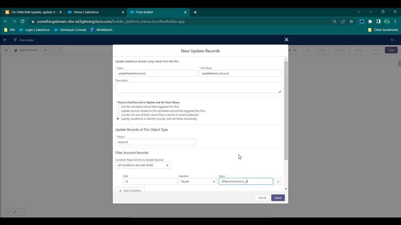 On Child(Candidate) field update, update the Parent(Account) field using flow #inSalesforce ...