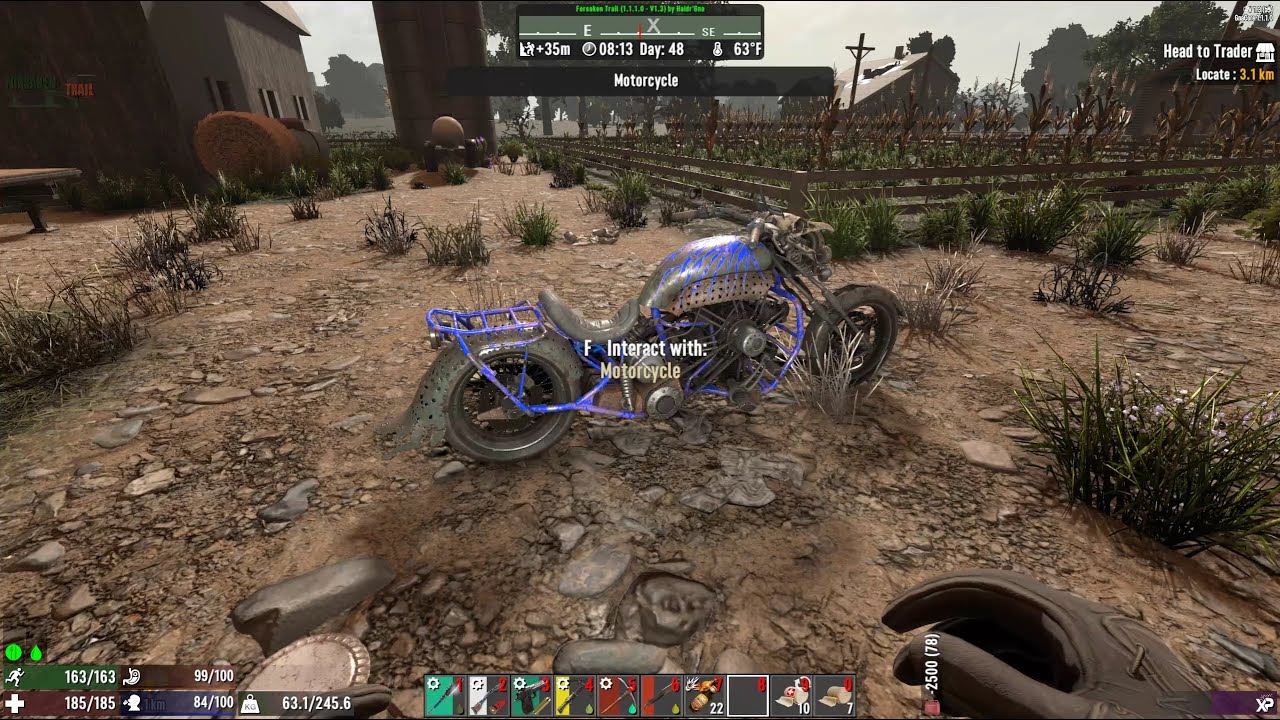 7D2D Forsaken Trail Day 47 ( Motorcycle! ) - YouTube