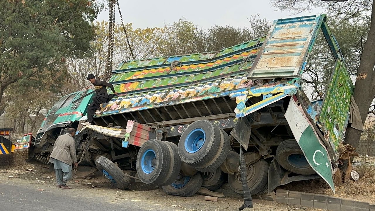 Overloaded Truck Accident on Roadside | A Harsh Reminder of the Dangers ...