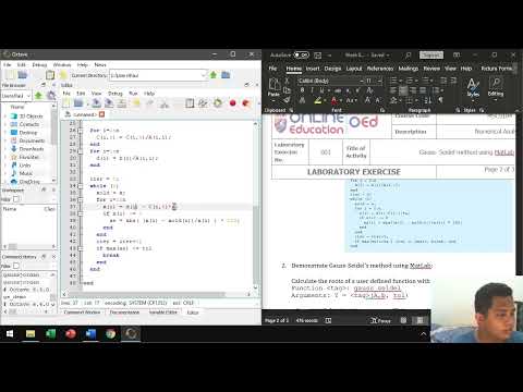 Implementing Gauss-Seidel method in MATLAB | Numerical Methods - YouTube