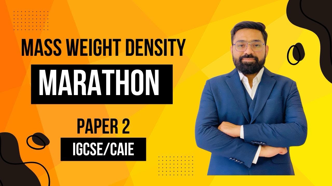 Mass weight density physics section 1 paper 2 past paper solution (CAIE/IGCSE/GCE) - YouTube