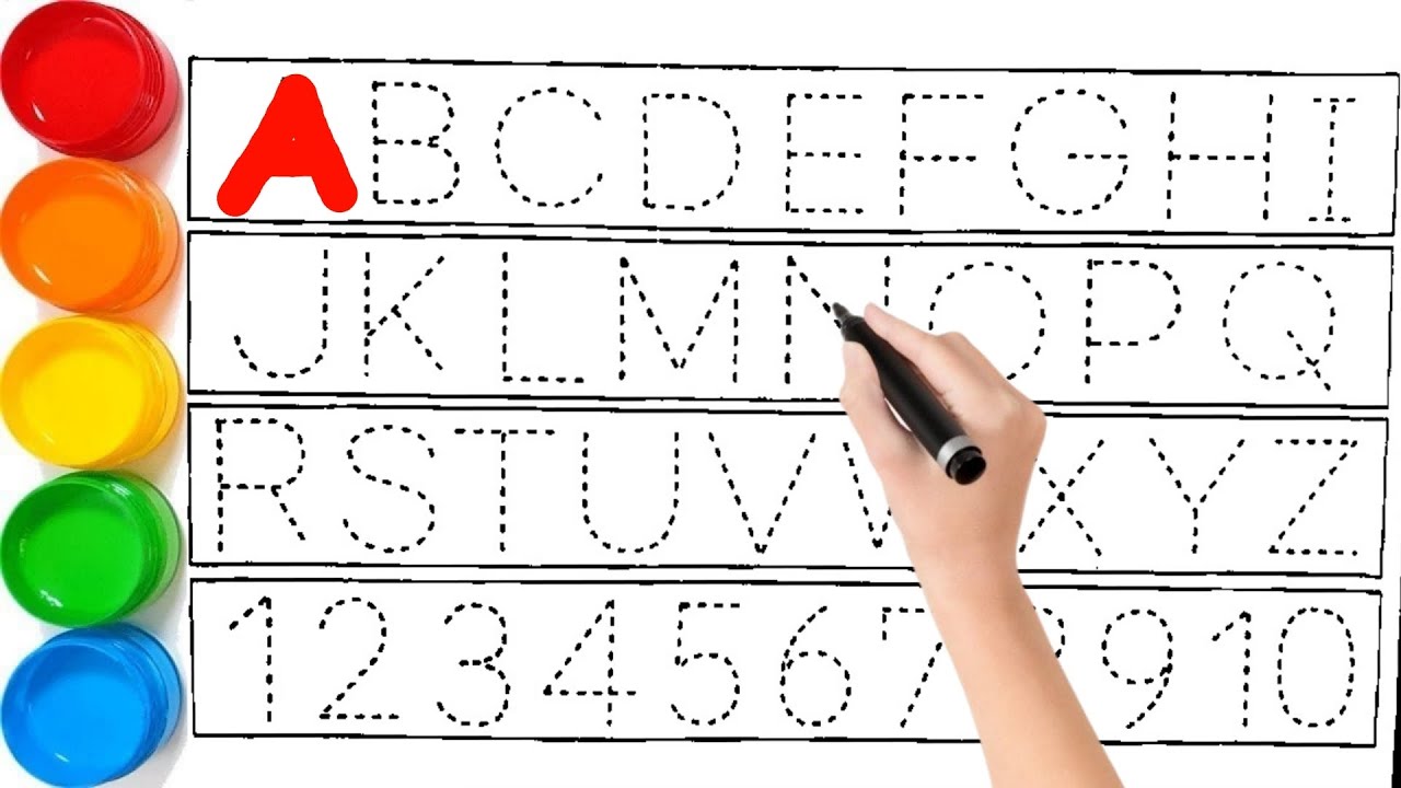 Alphabet & Numbers Coloring Page with Phonics Song | ABCD & 1234 ...