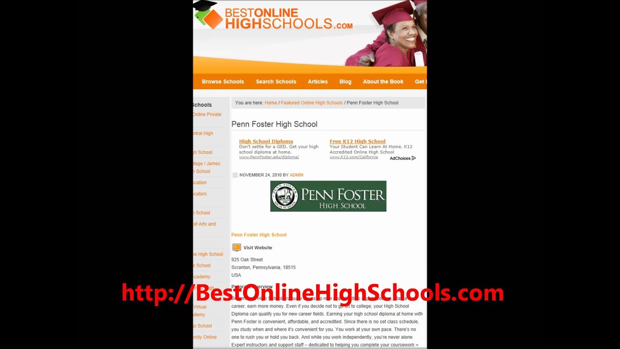 Best Online High Schools: Penn Foster High School - YouTube