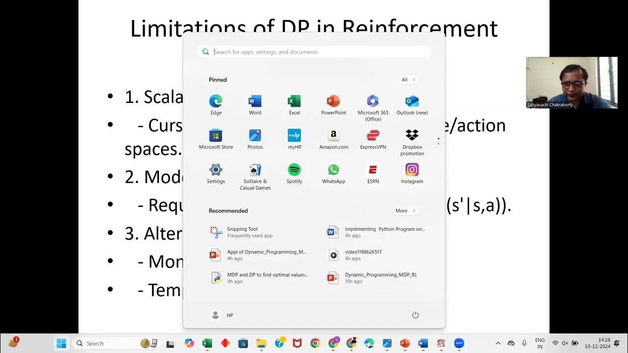 Implementing MDP and Dynamic Programming with Python program- By Sabyasachi Chakraborty - YouTube