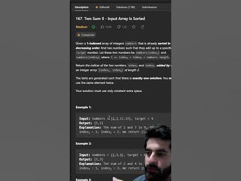 TWO SUM USING POINTER - YouTube
