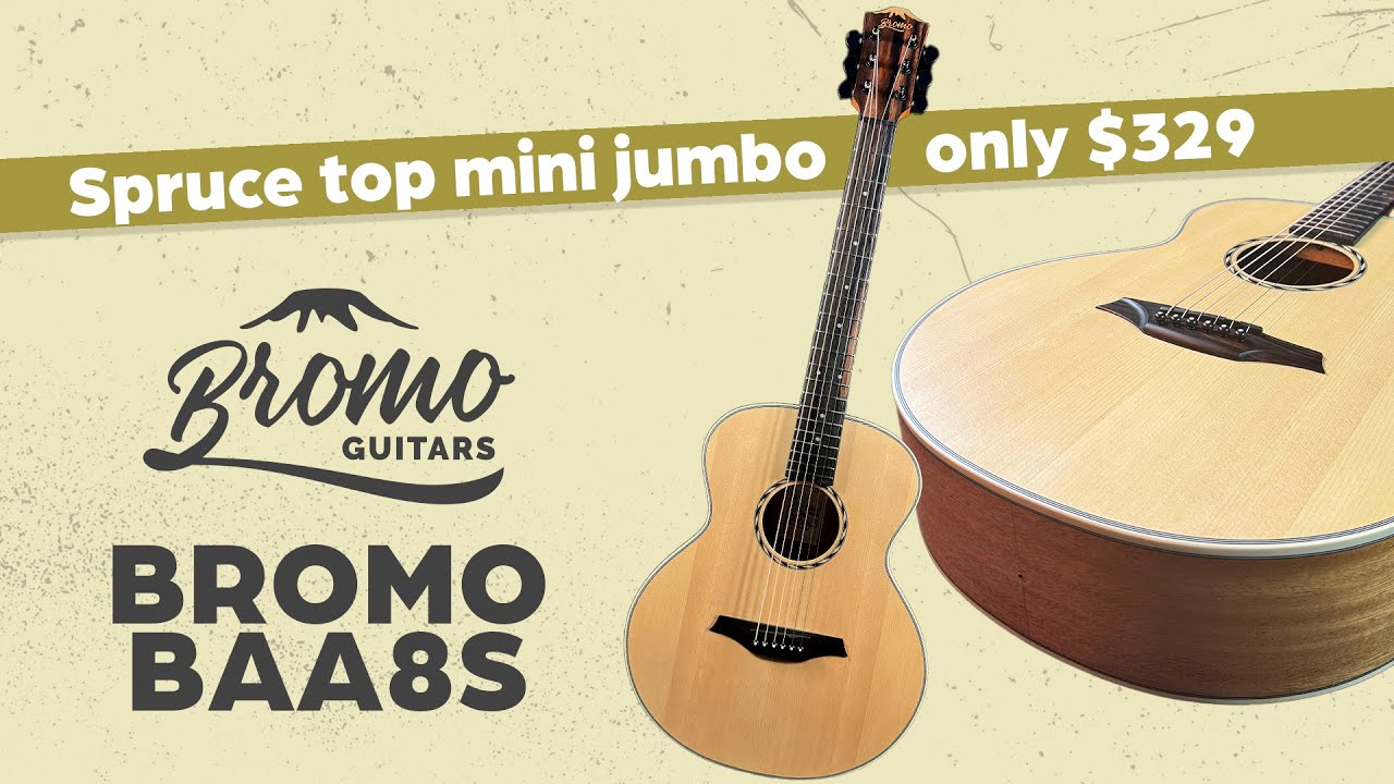 Bromo BAA8S Mini Jumbo acoustic guitar - YouTube