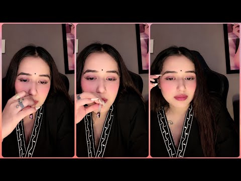 Cute Indian Girl Smoking 🖤 | smoking girl on live stream 😻