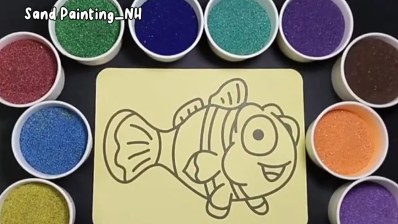 The sand painting and coloring pictures | Sand Art | satisfying video ...
