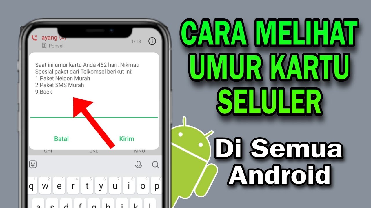 Cara Cek Umur Kartu Seluler Di Hp Android - YouTube