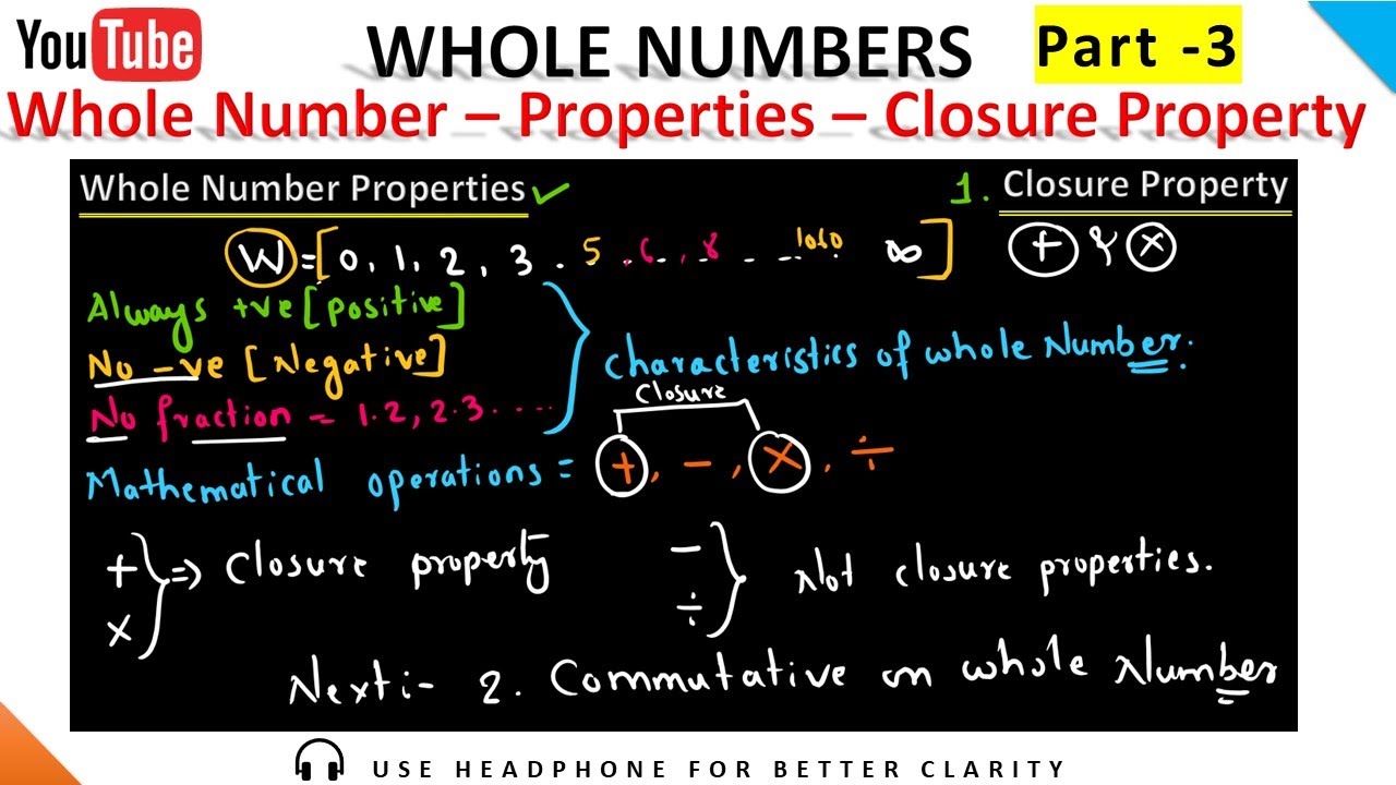 Closure Property - Whole Numbers | Class 6 Math | Chapter 2 | Part 1 ...