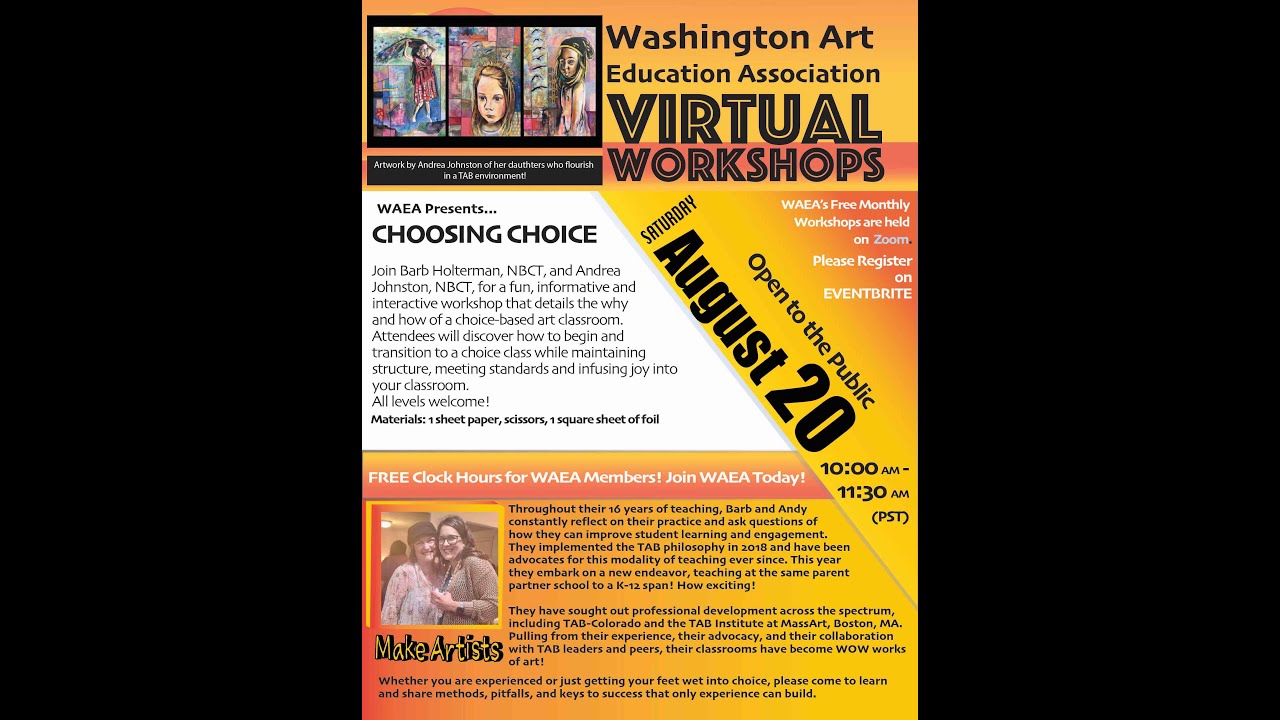 Choosing Choice- WAEA August Virtual Workshop w/ Barb Holternan, Andrea Johnston, and Becky ...
