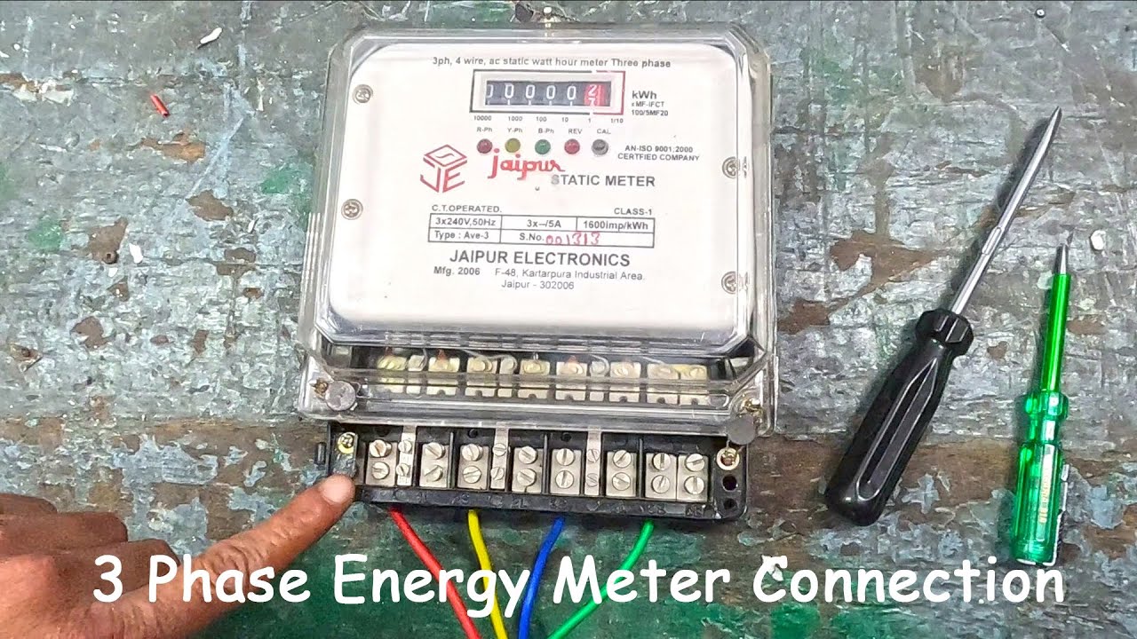 3 Phase Energy Meter Connection | Useful For BARC/PGCIL/NIT & Other ...