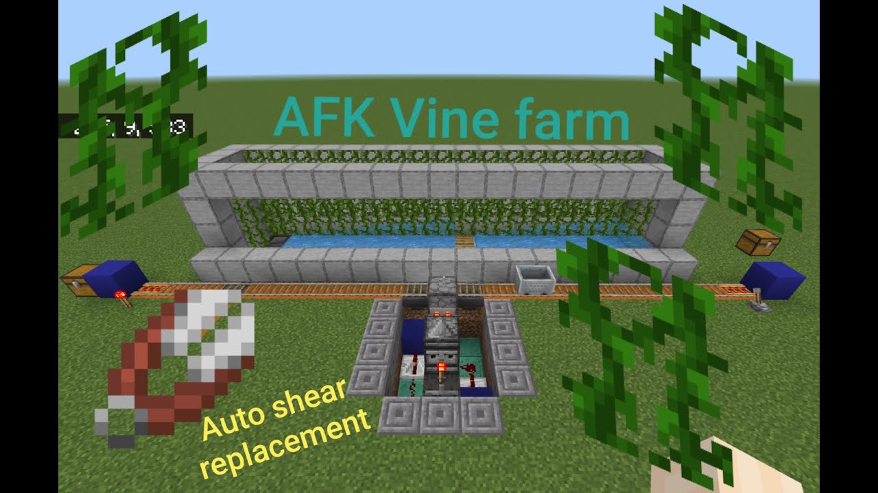 1.18 Minecraft Bedrock afk vine farm tutorial - YouTube