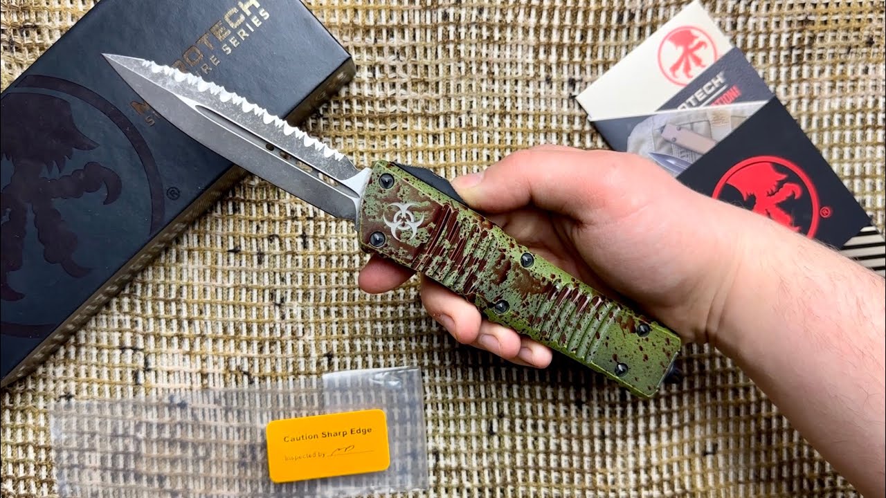 Microtech Combat Troodon Double Edge Full Serrated Outbreak - YouTube