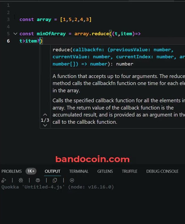Series Reduce() Method: Min & Max Values Of Array in Javascript. #javascript #xuhuong - YouTube