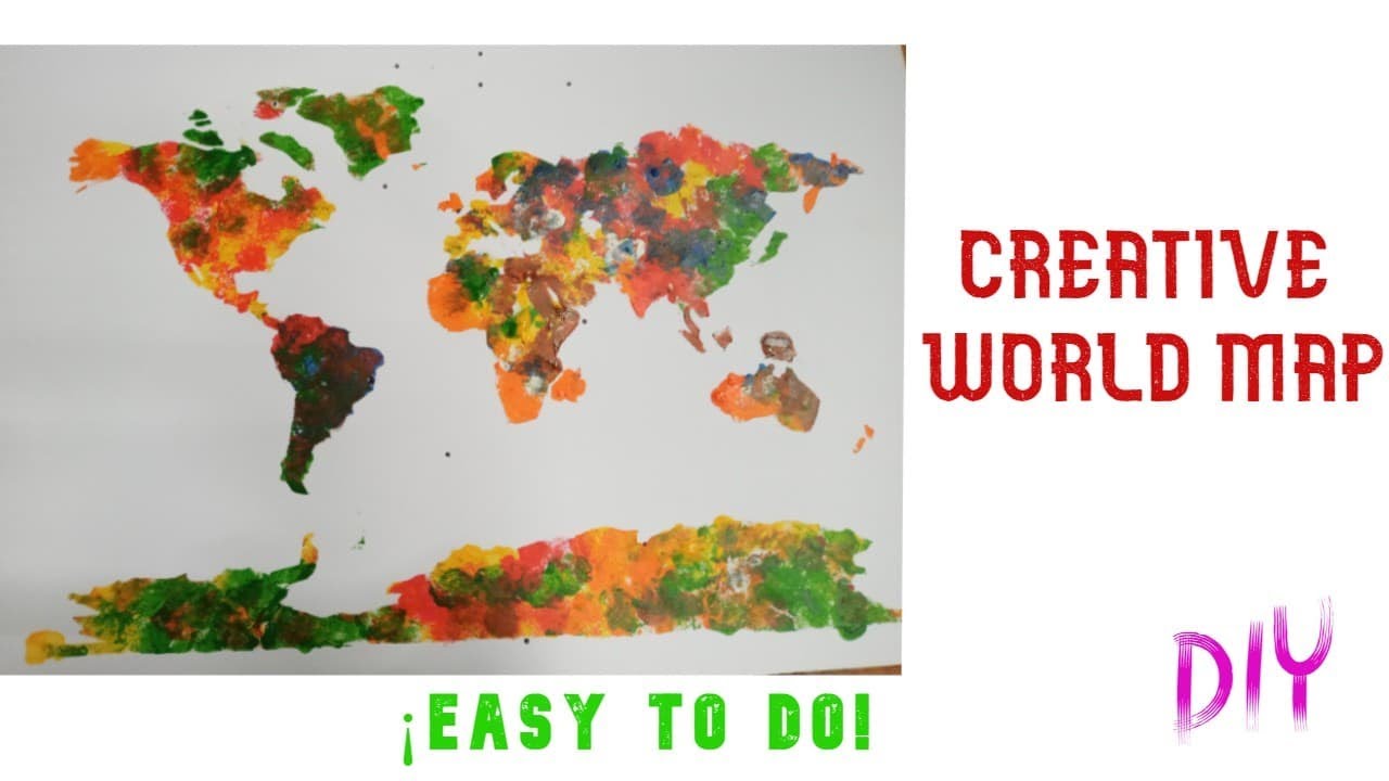 How to make a CREATIVE WORLD MAP step by step (DIY) - YouTube