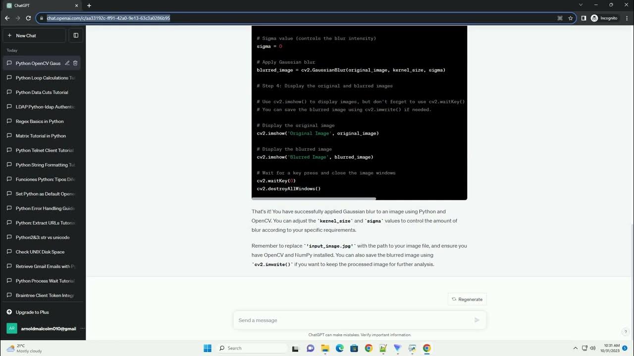 apply gaussian blur to an image ussing python - YouTube