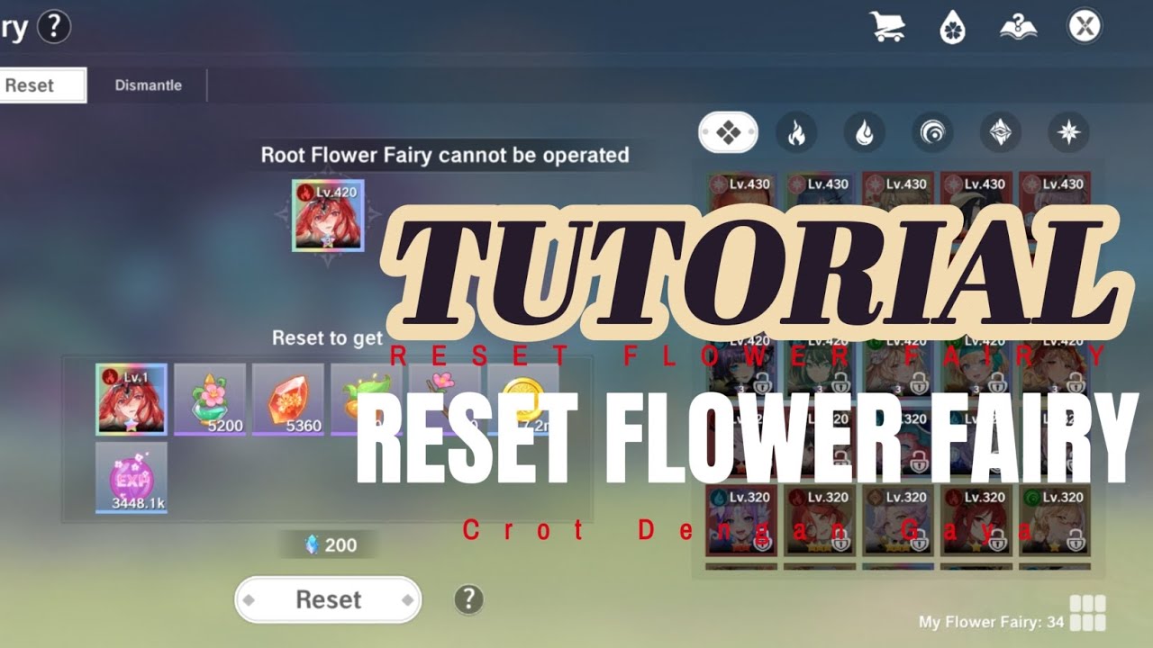 TUTORIAL RESET FLOWER FAIRY - THE LEGEND OF NEVERLAND - YouTube