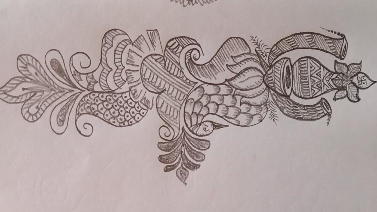 How To Make Dhol Shahnai || Mehndi Design|| Pencil Sending Mehndi ...