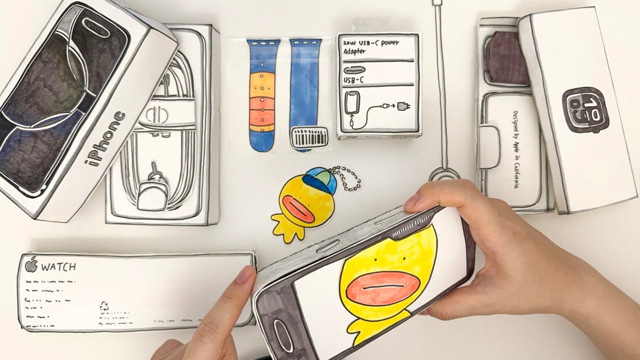 [🚀paper ASMR] iphone16 pro & Apple Watch10 Unboxing! Making tutorial ...