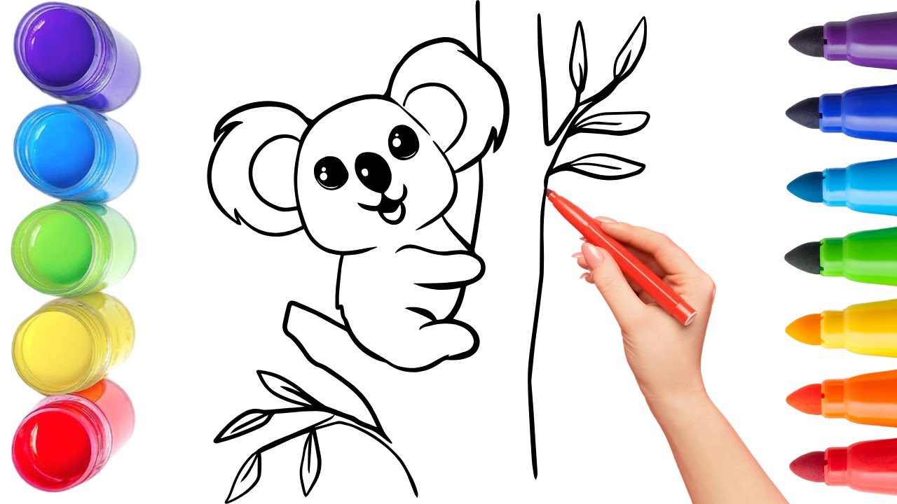 How To Draw cute kola print Drawing, Painting & Coloring For Kids and ...