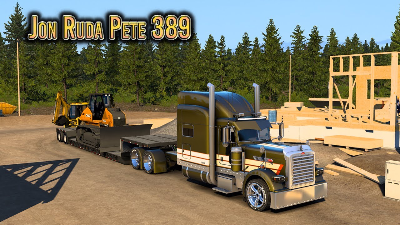 Jon Ruda Pete 389 Transporting A LARGE Bulldozer - American Truck Sim ...