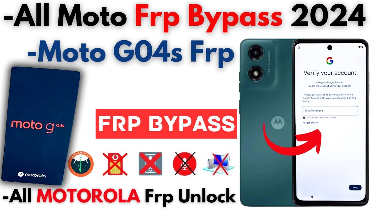 -Unlock Moto G04s Frp Bypass Without PC -All Motorola Android 14 Moto ...