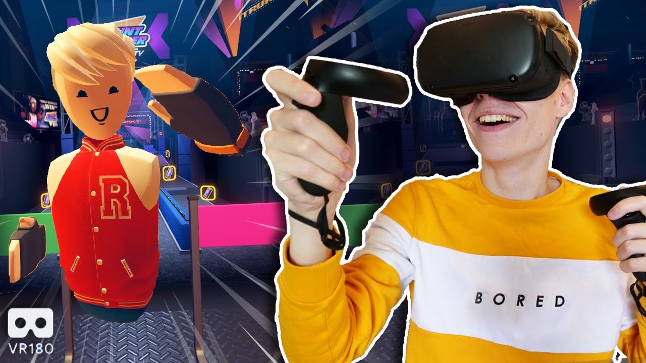 VIRTUAL REALITY NINJA WARRIOR! | Rec Room in VR180 (Oculus Quest ...