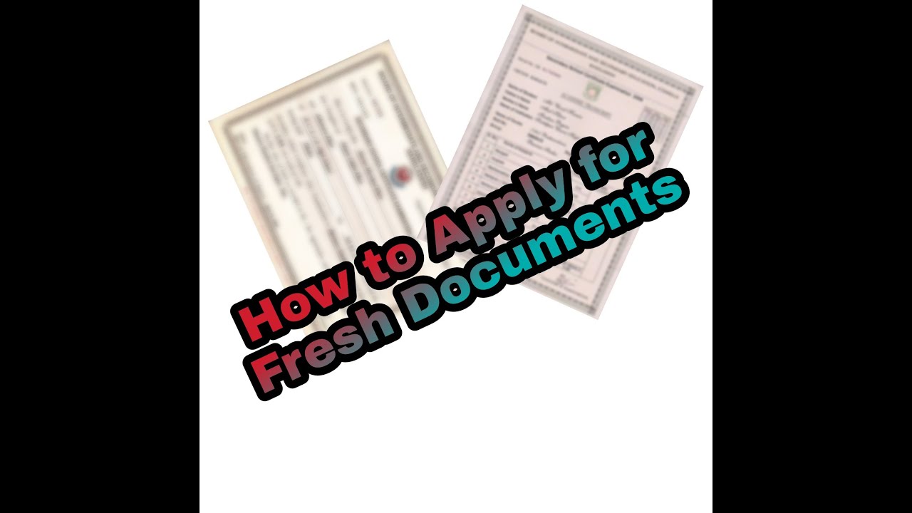 How To Apply For Fresh Documents/Certificate Online - YouTube