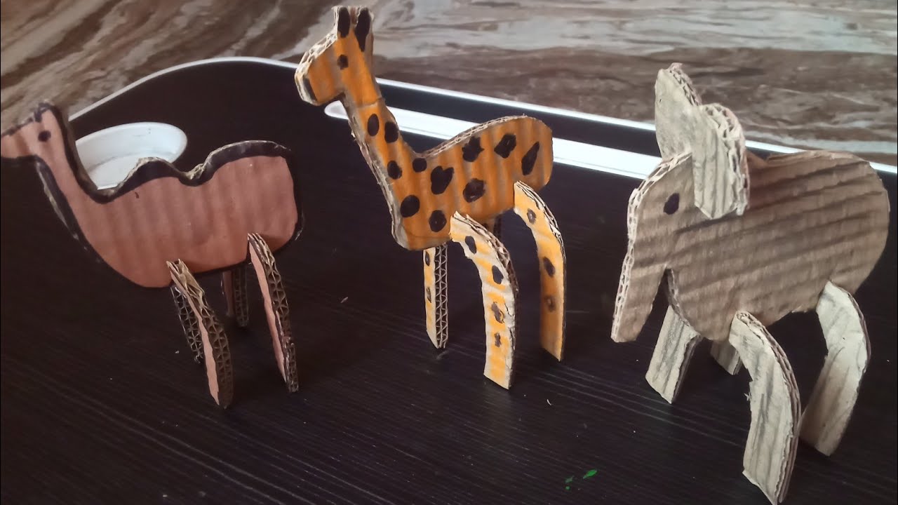 DIY cardboard Toys/Easy Cardboard animal toys/kids like toys making/how ...