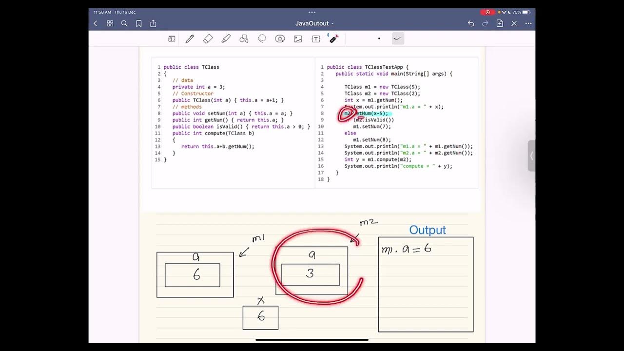 Lecture 68 - Chapter 6 - Tracing A Program with Classes 2 - ITCS113 - YouTube