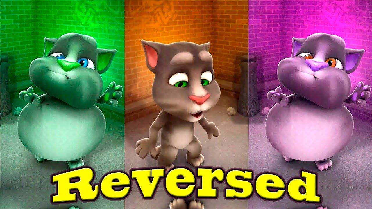 My Talking Tom Reversed 🍇🍎🍈🍏🍉🍐🍒🍌🍓 Funny Fails Movement Colors # ...