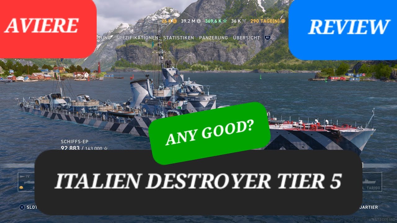 AVIERE, Italien destroyer T5 reviewed - YouTube
