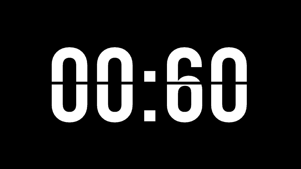 60 Second Timer (White) Black Screen No Copyright - YouTube