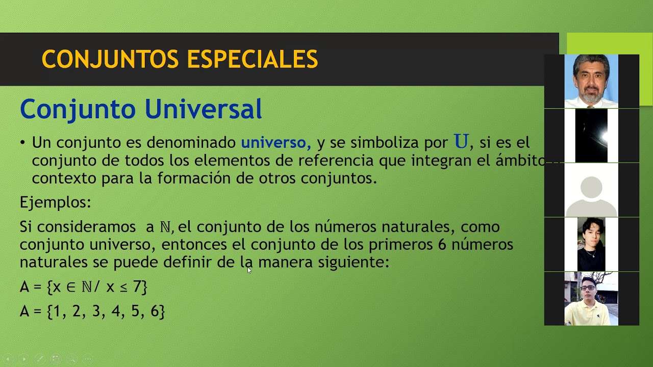 Video de la clase Conjuntos Propiedades y Operaciones Parte 1 - YouTube