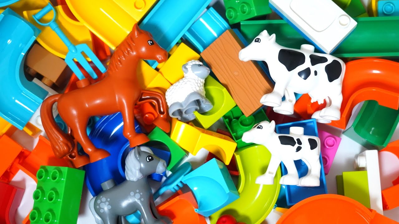 Satisfying Building Blocks Marble Very popular! Horse and cow animal ...