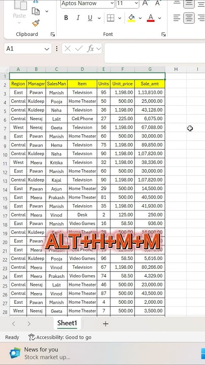 Ms Excel Shortcut #shortcutkeys #excelshortcuts #exceltips #exceltricks #excelsolutions - YouTube