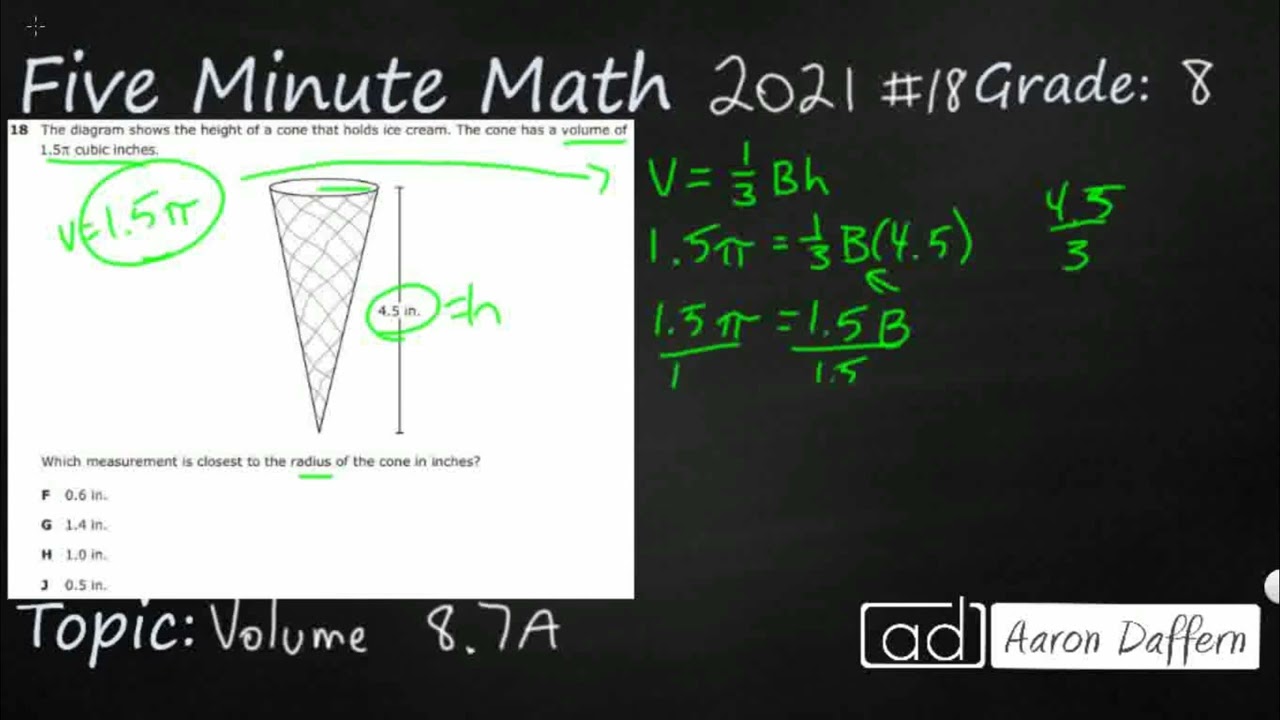 8th Grade STAAR Practice Volume (8.7A - #11) - YouTube
