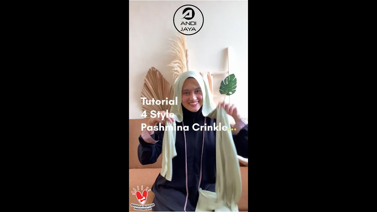 Tutorial 4 Style Pashmina Crinkle - tips Andi Jaya Shop #pashmina - YouTube