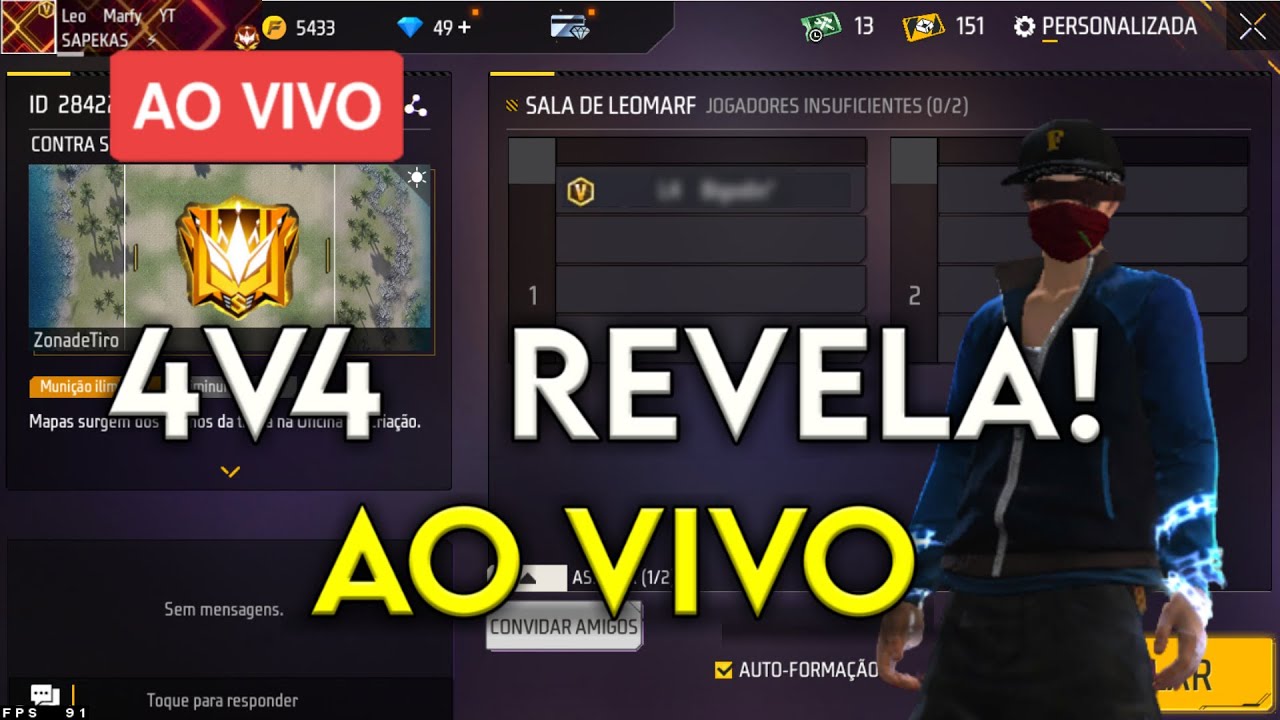 Free fire AO VIVO!! 🔴 4V4 REVELA - SÁBADO DIA 15-07!! #FLUXO #LOUD #BAK ...