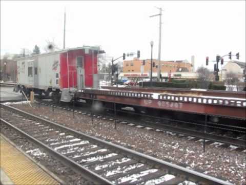 Rare! C&NW Caboose on Work Train at Wheaton, IL: 22.02.11 - YouTube